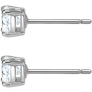 Swarovski Stilla Attract Stud Pierced Earrings, Clear Round-Cut Stones in a Rhodium-Finished Setting, Part of the Swarovski Stilla Attract Collection