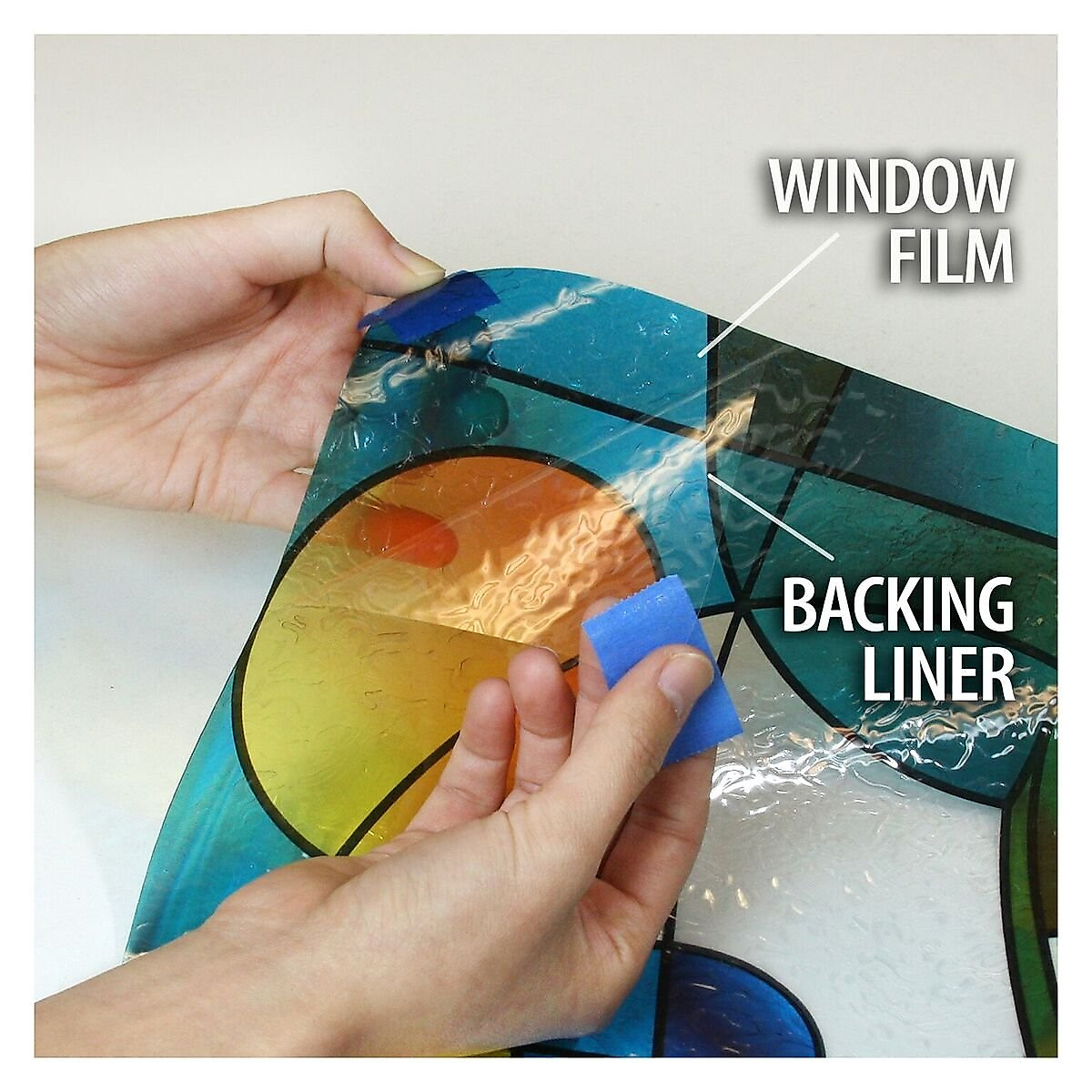 BDF 3ABST Window Film Abstract Stained Glass (36" X 59 1/2" (2 Continuous Patterns))