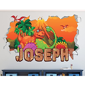 Kyle Cornhole Dinosaur Wall Decals Custom Name - Dinosaur Stickers Nursery Decor - Green