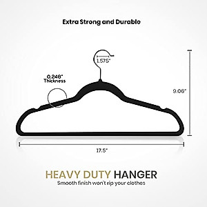 Utopia Home Premium Velvet Hangers 30 Pack - Non-Slip Clothes Black Suit with 360 Degree Rotatable Hook Heavy Duty Coat