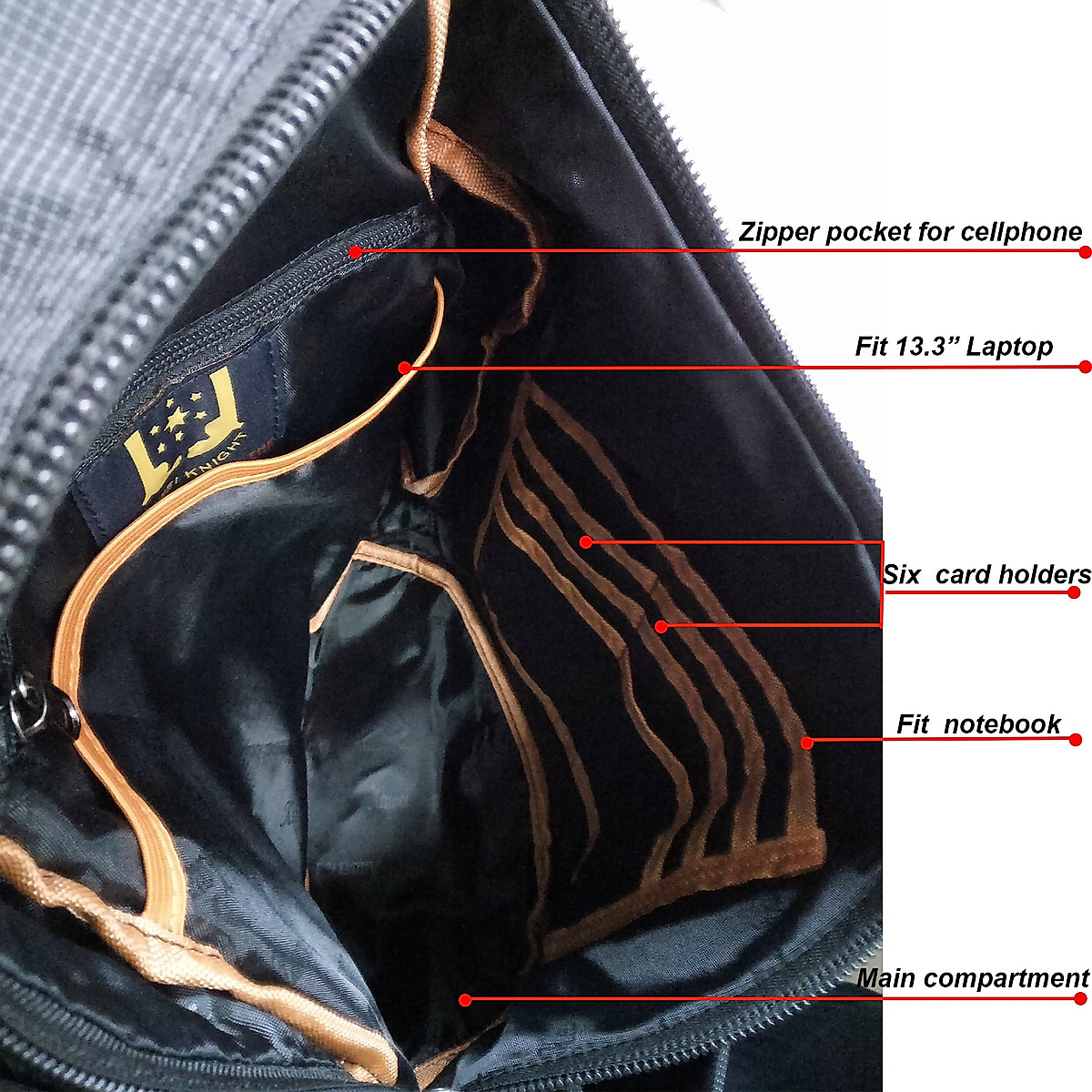 LAMMOK Large Sling Backpack, Sling Chest Bag Shoulder Crossbody Daypacks Fits 13.3-Inch Laptop for Travel Outdoor Men Women(black)