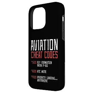 iPhone 14 Pro Max Aviation Cheat Codes Funny Airplane Humor Pilot ATC Gift Case