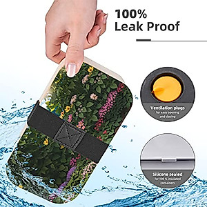 Full Of Flowers Premium Bento Lunch Box, 2 Compartments Leakproof Lunch Box With Cutlery For Adults, Microwave & Dishwasher Safe