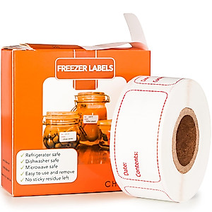 Removable Refrigerator Freezer Labels with Dispenser Box, Meal Prep Food Storage Stickers for Deli Containers, Waterproof Kitchen Pantry Organization Label