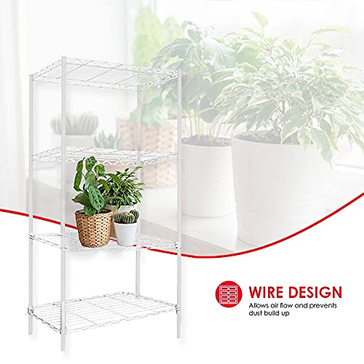 Home Basics Wire Shelf, White