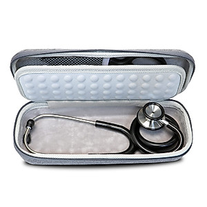 Ever Ready First Aid Stethoscope Case, Grey, with Rubber Grip Handle, Includes a Dual Head Stethescope, Titanium Shears,and 2 Penlights Black & Silver