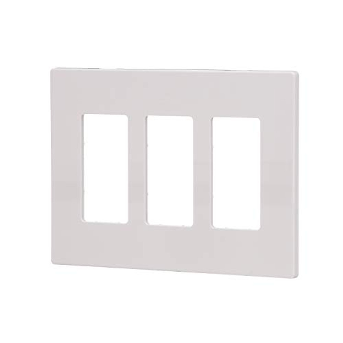 EATON PJS263W Arrow Hart Pjs263 Decorative Screw Less Wall Plate, 3 Gang, 4-1/2 in L X 6.37 in W X 0.08 in T, White