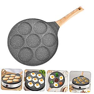 DECHOUS 1pc Seven-hole Egg Frying Pan Outdoor Cooking Stove Non Stick Frying Pans Non Stick Skillets Outdoor Cookware Frypan Nonstick One Egg Frying Pan Flat Skillet Bakelite Mold Dumpling