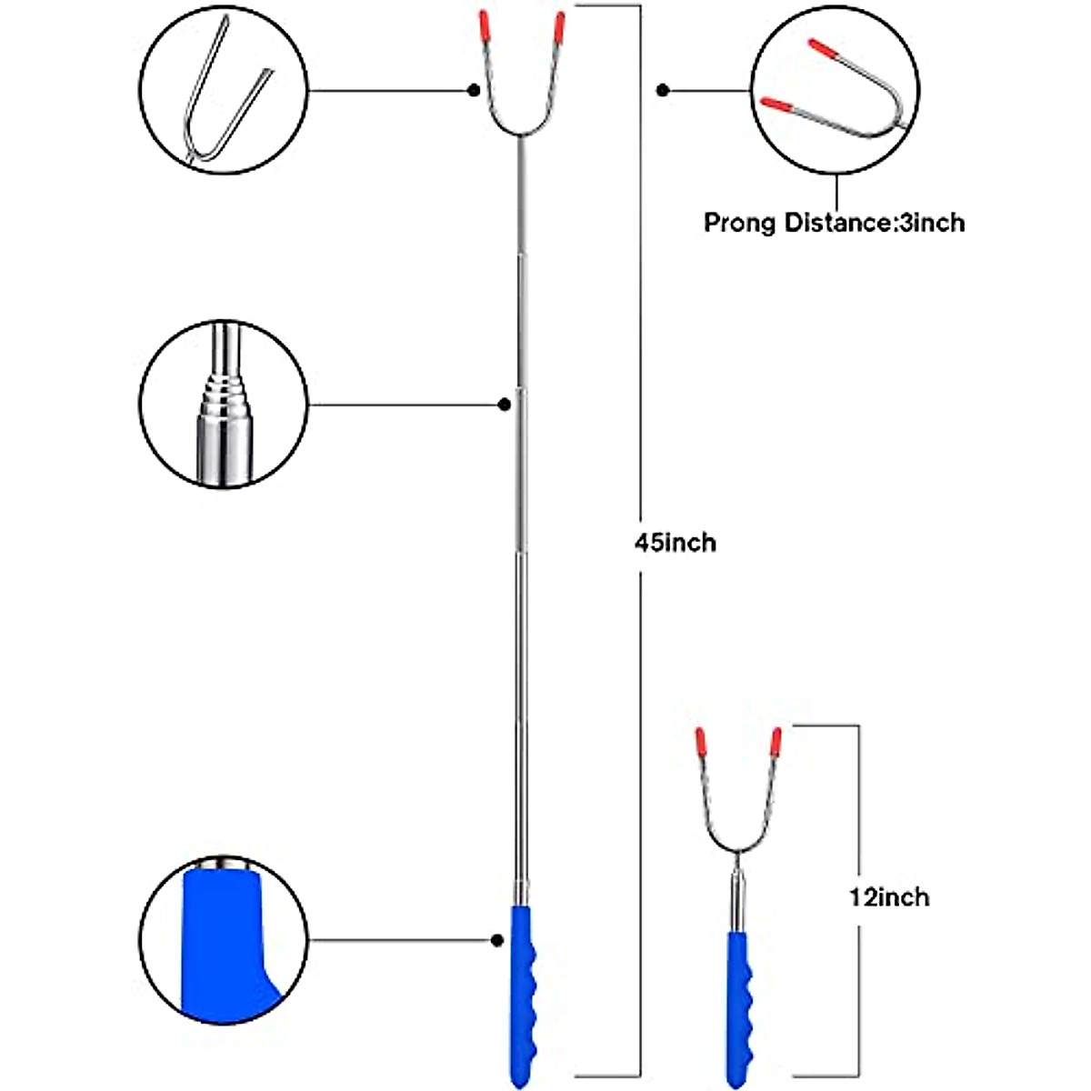 Aoocan Marshmallow Roasting Sticks , 10 Pack Long 45 Inch Smores Sticks for Fire Pit , Telescoping Rotating Smores Skewers - Hot Dog Roasting Sticks for Campfire, Camping, Bonfire and Grill