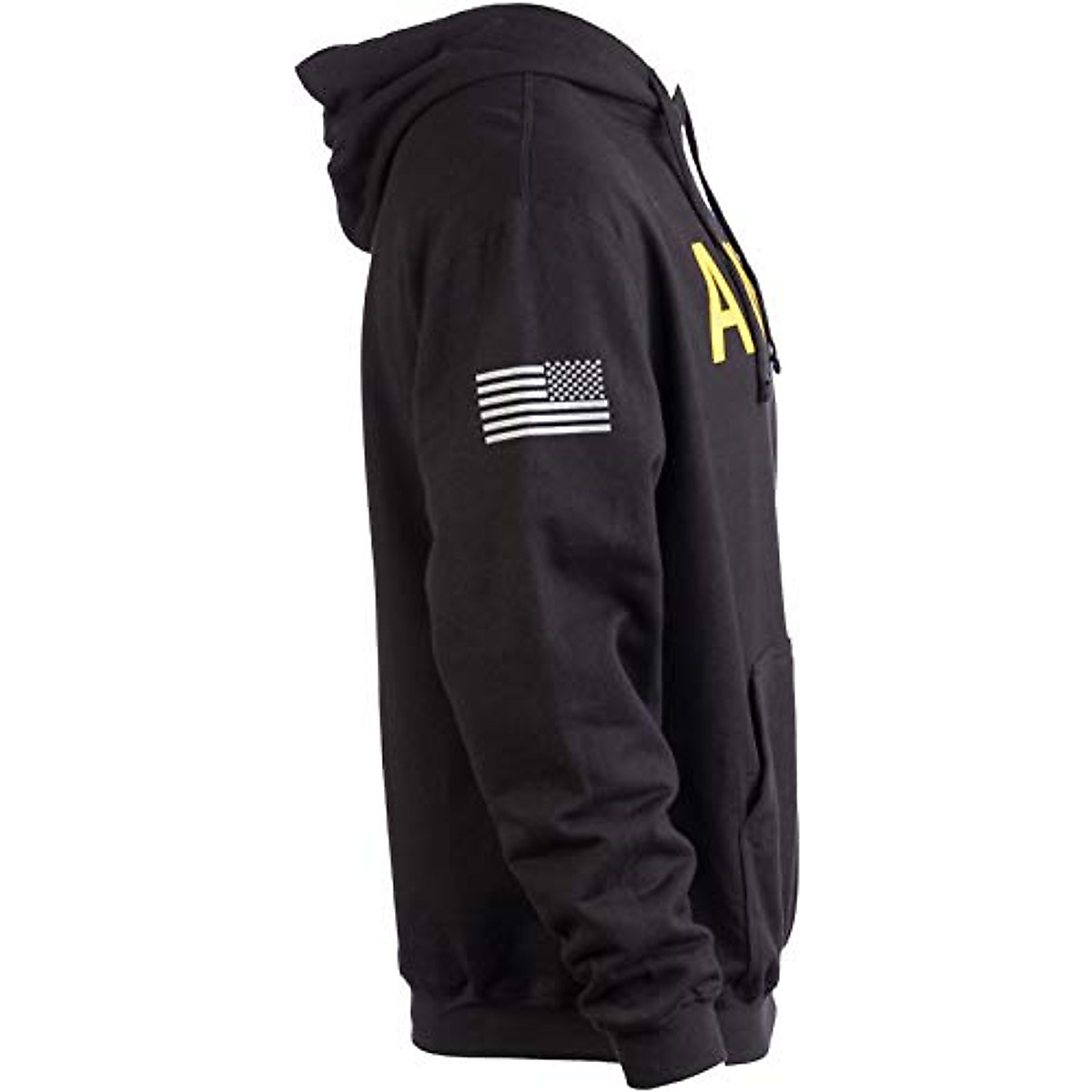 Ann Arbor T-shirt Co. ARMY PT Style Hoodie | U.S. Military Training Workout Fleece Hoody Sweatshirt-(Hood,S) Black