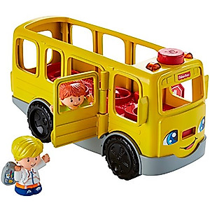 Fisher-Price Little People Musical Toddler Toy Sit with Me School Bus with Lights Sounds & 2 Figures for Ages 1+ Years