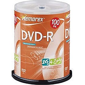 Memorex 100pk Dvd-R 16x 4.7gb