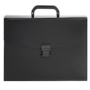 Juvale 25 Pocket Accordion File Organizer with Handle, Alphabetical Tabs, Expandable Portable File Tote for Letter Size Documents, Home, Office (13 x 10 x 3 in), Black