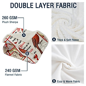 BEDMUST Cardinal Blankets and Throws Soft Cozy Red Bird Sherpa Blanket Women Bedroom Decor Cardinal Memorial Gifts for Grandma (60x80 inches)