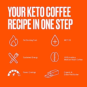 Bulletproof Keto Coffee Pods, 24 Ct, All-In-One Recipe, 100% Arabica Medium Roast, MCT Oil, Organic & Grass-Fed Butter