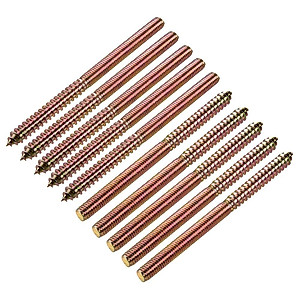 8-10pcs Woodworking Bolt Wooden Furniture Connection Bolt Thread Hanger Bolt Double Headed Bolt Self-Tapping Screw for Furniture Zinc Plated Bolt M8/M10 Optional (Color : 10Pcs M8x118mm)