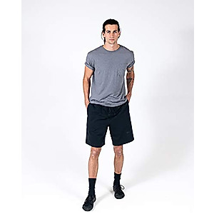 Spalding Men's Active Cotton French Terry Branded Short, Black, M