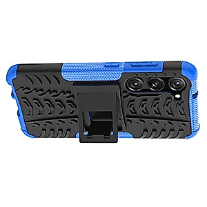 Folice for Galaxy S23 5G Case, [Heavy Duty][Shockproof] Soft Rubber Hard PC Tough Dual Layer Protective Case with Kickstand for Samsung Galaxy S23 5G (Blue)