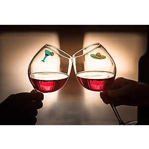 Simply Charmed Cinco de Mayo Party Supplies - Magnetic Wine Glass Charms for Margaritas, Wine Glasses and More