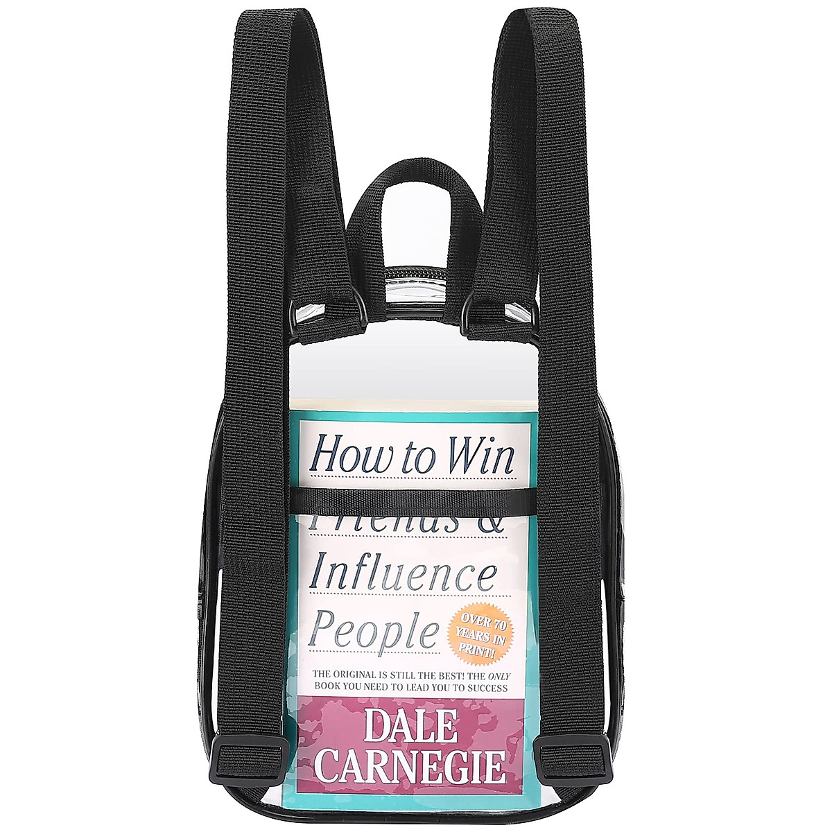 Mossio Clear Bag Stadium Approved, Heavy Duty Small Transparent Backpack For Boys, Girls, Adults Black