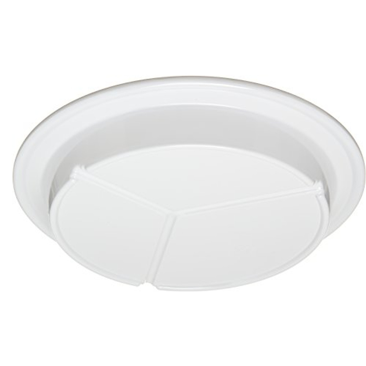 Carlisle FoodService Products 4351602-E Melamine 3-Compartment Deep Plate, 9", White