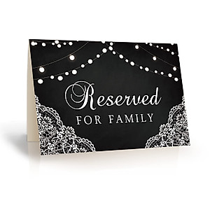 Reserved Signs, 10 Pack Tented Table Place Cards for Wedding, Parties, Receptions, Restaurant, and Celebrations, Reserved Signs for Tables, Reserved Signs for Wedding Chairs, 4 x 6 Inches.