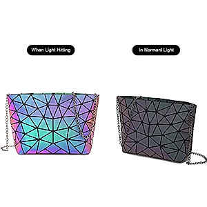 Lieseh Women's Geometric Holographic Glow Shoulder Bag Tote Bag Party Style Picks