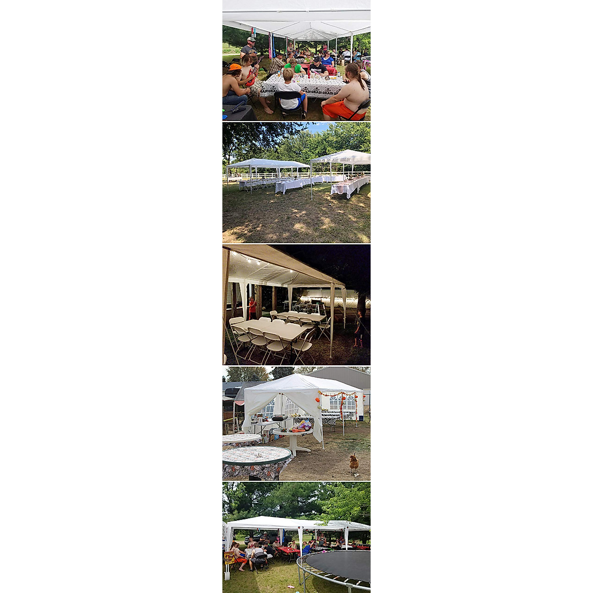 10'x30'x8.5' White Outdoor Gazebo Canopy Tent 8 Removable Walls, for Wedding Tent Party Tent Meeting Tent Camping Tent Commercial Use Backyard Events Etc, Easy to Assemble, Elegant Design