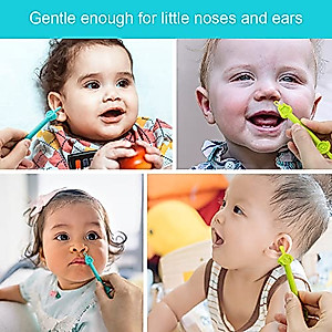 MORLIKE LIVING Baby Nose and Ear Cleaner Tool, Soft Flexible Rubber Nasal Booger Picker for Newborns and Infants, Dual Ear Wax and Snot Remover, Essential Baby Care Products