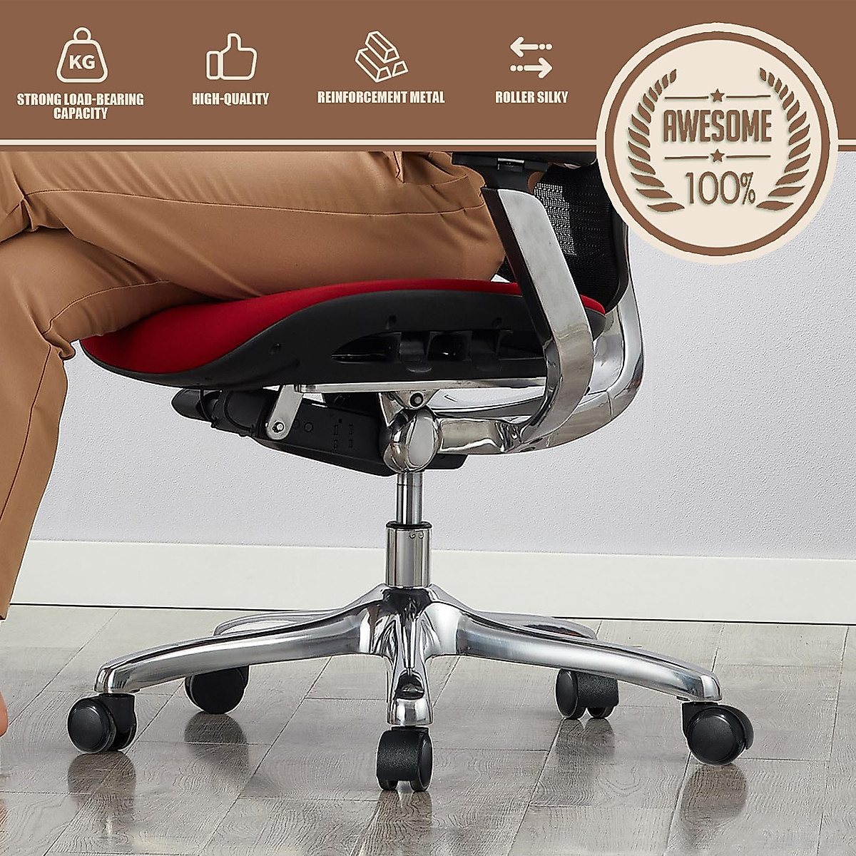 Office Chair Wheels 2 Inch Chair Wheels 5PCS Wheels for Office Chair Office Chair Caster Wheels Replacement Floor Protecting Smooth Rolling Heavy Duty Computer Gaming Desk Universal Fit Standard Size