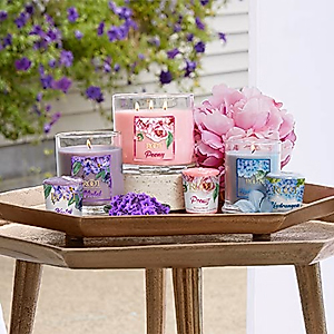 Root Candles Scented Candles La Fleur Collection Beeswax Blend Handcrafted 3-Wick Candle, 14-Ounce, Peony