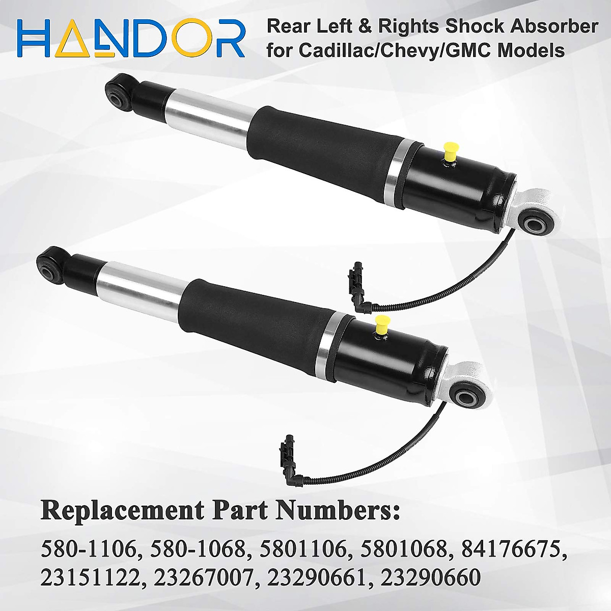 Handor 84176675 580-1106 Pair Rear Air Shock Absorbers Compatible with 2015-2021 Chevy Tahoe Suburban Cadillac Escalade ESV GMC Yukon XL, Repalces# 23151122 23267007 23290661