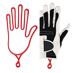 QWEQWE 1 Pair Golf Gloves Stretcher, Plastic Golf Gloves Holder Golf Gloves Keeper Hanger Dryer Shaper Support for Golf Gloves Accessories, Red