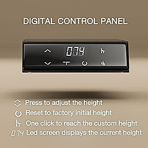 Shahoo Height Adjustable Electric Standing Desk 63 inch Computer Table, Home Office Workstation, 63", Rustic Brown