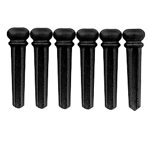 Musiclily SlottedGuitar Ebony Bridge Pins Endpins for Taylor Martin Acoustic Guitar Replacement, Black with White Pearl Shell Dot (Pack of 6)