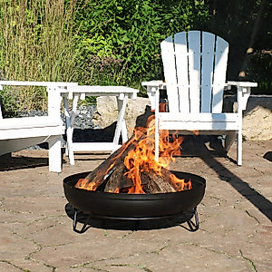 Sunnydaze 23-Inch Steel Wood-Burning Fire Pit Bowl - Black