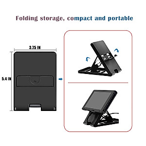 UDEE Bracket for Nintendo Switch, Steam Deck,Phone,iPad, Portable Folding Non-Slip Stand,4 Levels Angle Adjustment-Black