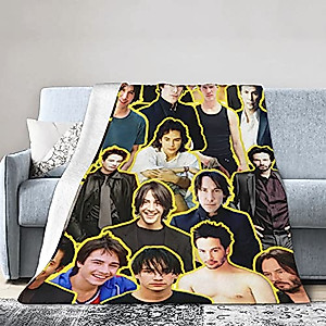Blanket Keanu Reeves Soft and Comfortable Warm Fleece Blanket for Sofa, Office Bed car Camp Couch Cozy Plush Throw Blankets Beach Blankets