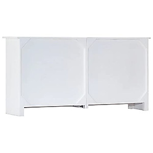 vidaXL Sideboard Buffet Kitchen Storage Cabinet Liquor Dining Room Hallway Cupboard Console Table Accent Cabinet Handmade White Solid Wood Acacia