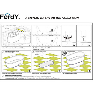 FerdY Bali 55"x28" Freestanding Bathtub, Modern Oval Acrylic Soaking Bathtub with Brushed Nickel Drain, Integrated Slotted Overflow, Glossy White, cUPC Certified, 02538
