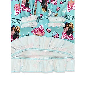 Barbie Girls Flannel Granny Gown Nightgown Pajamas (8, Turquoise)