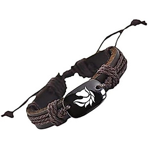 Vader Unlimited Jumping Horse Awareness Brown Vegan Leather Adjustable Bracelet