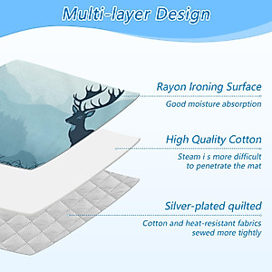 GOODOLD Forest Scene Ironing Mat Portable Travel Ironing Pad for Washer,Dryer,Table Top, Iron Board Alternative Cover, Large Heat Resistant Ironing Blanket