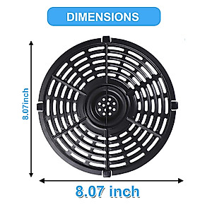 Air fryer Replacement Parts for Ninja AF101 AF161 AF150 Air Fryer, 8.2'' Round Food Grade Air Fryer Grill Pan Grill Plate Crisper Plate Accessories Tray Rack Compatible Ninja Foodie Pressure Cooker