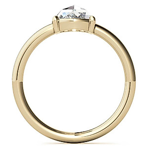 Solitaire Moissanite Engagement Ring 2 CT Oval Rose Cut Moissanite Bridal Wedding Ring for Women Handmade Anniversary Propose Gift for Her, VVS1 Colorless, 10K 14K 18K Solid Yellow Gold