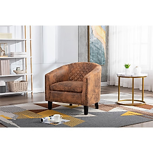 Dsnyu Arm Chair Modern, Modern Living Room Accent Chair Microfiber Coffee Comfy Home Furniture 29.13" Lx25.5 Wx27.95 H
