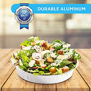 MontoPack 9” Round Aluminum Foil Pans with Clear Lids | Disposable Containers with Straight Walls for Storing, Baking, Meal Prep & Reheating | Freezer & Oven Safe, Recyclable | 40 Pack of Tins