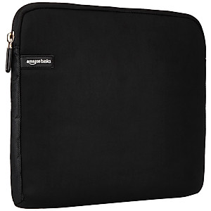 Amazon Basics 14-Inch Laptop Sleeve, Protective Case with Zipper - Black