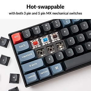 Keychron K6 Pro Wireless Custom Mechanical Keyboard, QMK/Launcher Programmable Macro, Hot-Swappable Keychron K Pro Red Switch Keyboard, 65% Layout RGB Backlit Office Keyboard for Mac Windows Linux