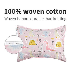 Babygoal 13x18 Toddler Pillowcases Set of 2, Fits Toddler Size Pillow, 100% Woven Cotton, Envelope Closure, Machine Washable Kids Pillow Case 2CFPW13-B